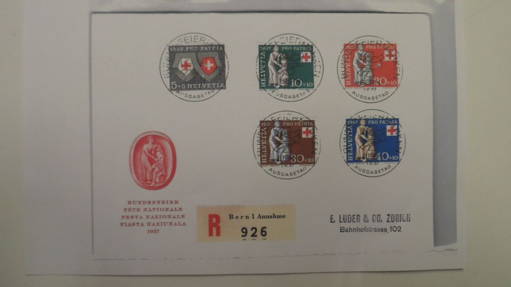 FDC Satz Pro Patria 1957 | Kaufen auf Ricardo