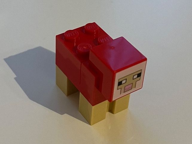 Lego Minecraft - Sheep, Red - Brick Built - minesheep05 (Neu (gemäss ...