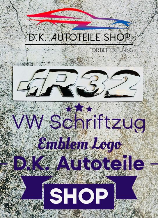 VW R32 Emblem Schriftzug Logo aus Metall NEU in Chrom | Kaufen auf Ricardo
