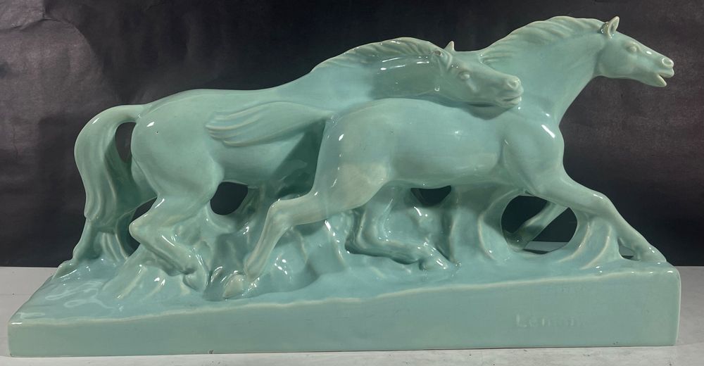 Anfang 20.Jh Grosse Lemon Galoppierende Pferden Skulpturen (Gebraucht) in Root für CHF 200 – mit ...