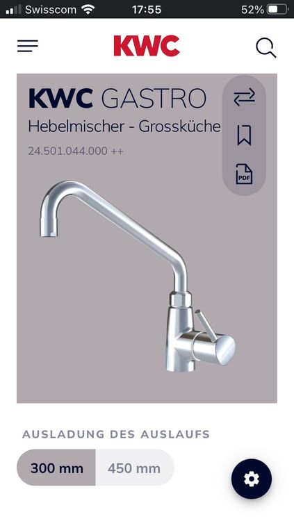 Neuer KWC Gastro Hebelmischer für Grossküche | Kaufen auf Ricardo