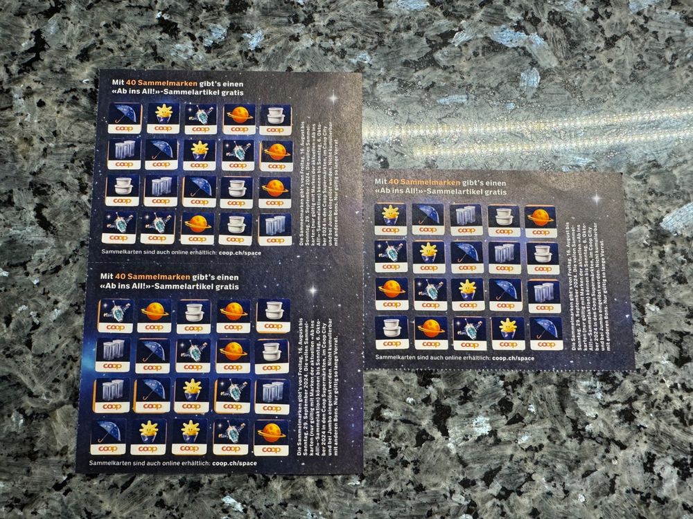 3 volle Karten Ab ins All ( 120 Punkte ) (Neu (gemäss Beschreibung)) in ...