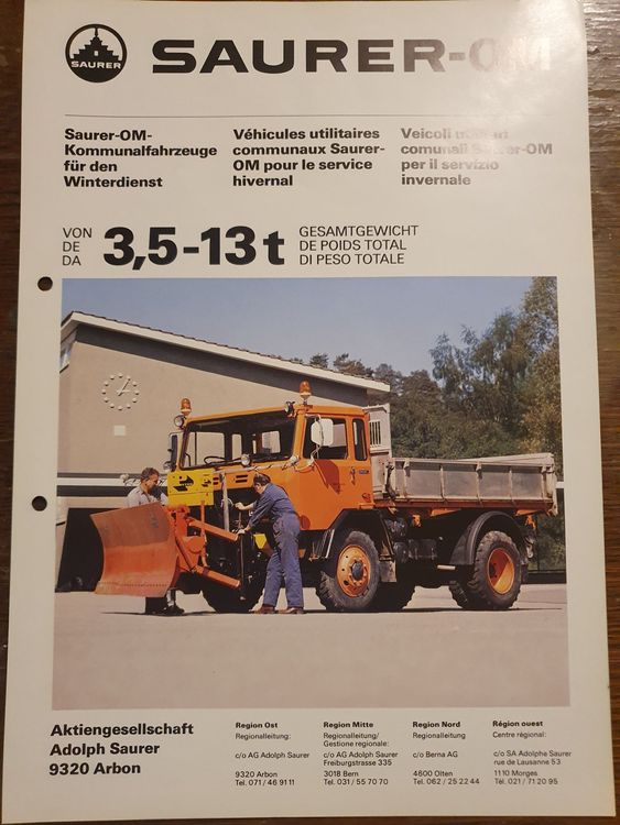 Saurer OM 75 P 90 P 4x4 Winterdienst Prospekt ZZ | Kaufen auf Ricardo