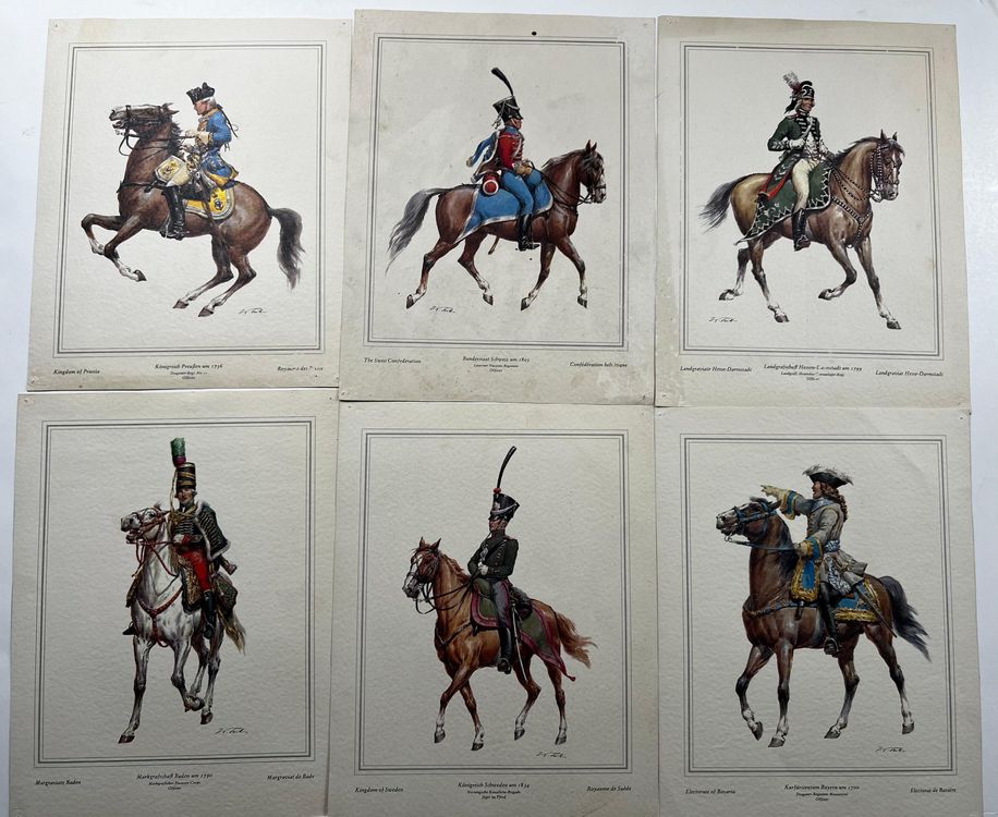 6x Militärische Uniformen Kavallerie Kavallerie Grafiken | Kaufen auf Ricardo