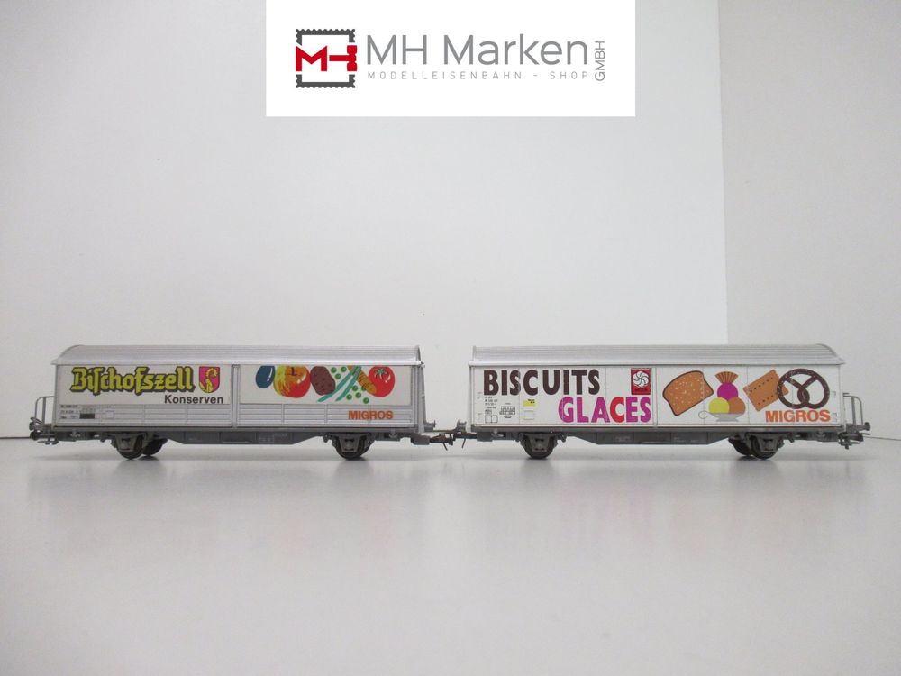Roco 2-tlg ged. Güterwagenset "Migros" SBB ohne OVP DC GS H0 (Gebraucht) in Basel für CHF 15 ...