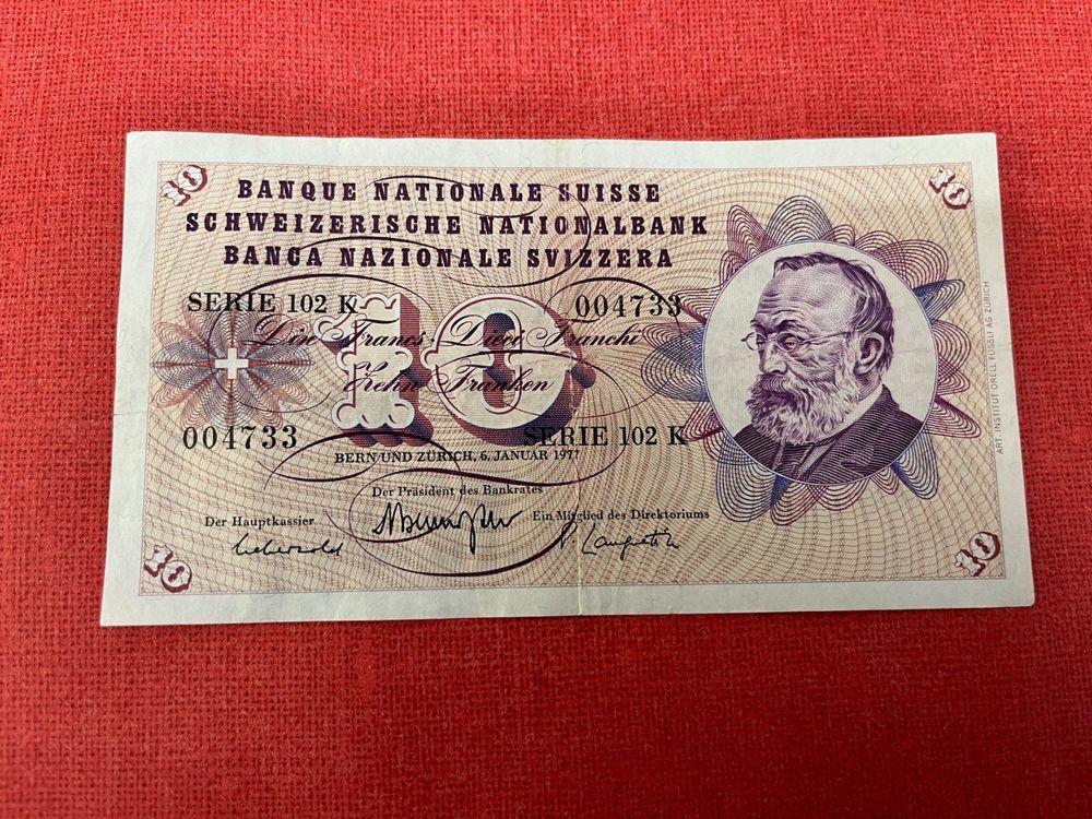 10 Franken Note 1977 wenig gebraucht TOP | Kaufen auf Ricardo