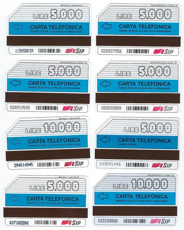 Telefonkarte Italien Carta Telefonica Italia 8 Stück #1083 (Gebraucht ...