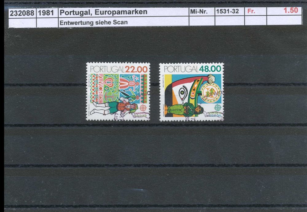 1981 Portugal, Europamarken (Gebraucht) in Winterthur für CHF 1.5 – mit Lieferung auf Ricardo kaufen