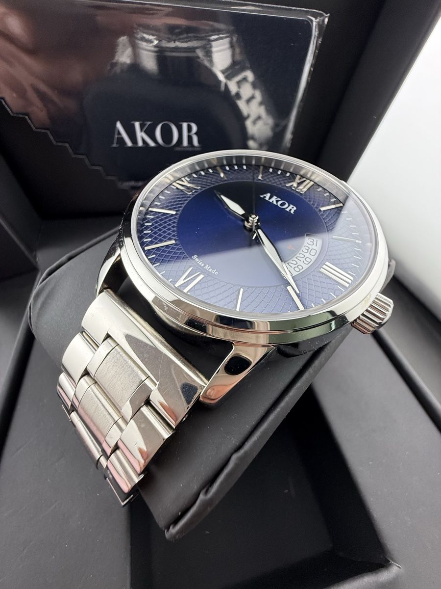 Montre AKOR Automatic Blue Crystal Swiss Made New Full Set (Neu und ...