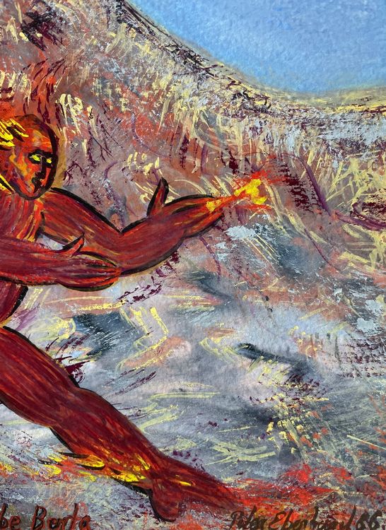 Peter Eberhard Vulkanausbruch Gemälde Mischteknik (Gebraucht) in Baar für CHF 10 – mit Lieferung ...