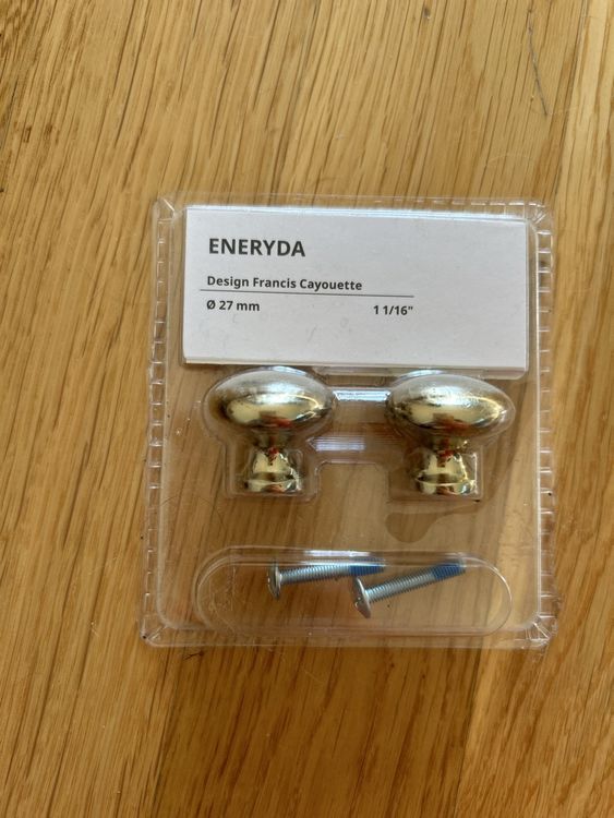 2x IKEA ENERYDA Möbelknopf Messing Ø 27 mm NEU (Neu und ...
