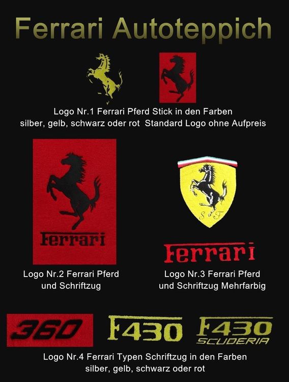 Ferrari Logo Autoteppich F355 Berlinetta | Kaufen auf Ricardo