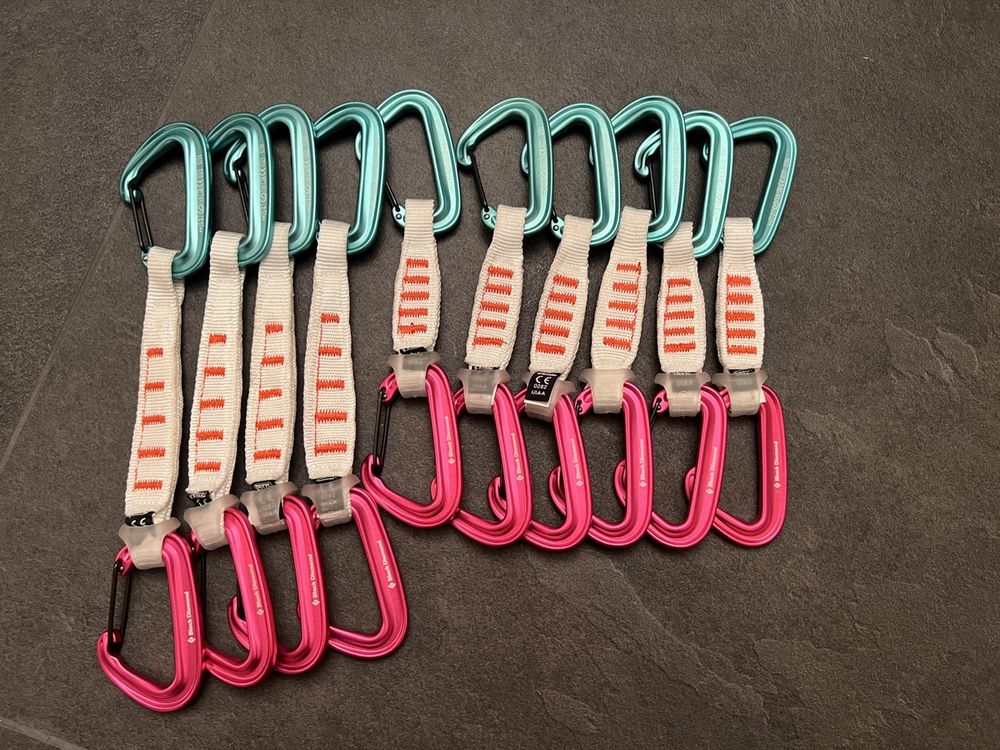 Neu! 10x Express mit Petzl Schlingen un BlackDimond Karabine (Neu ...