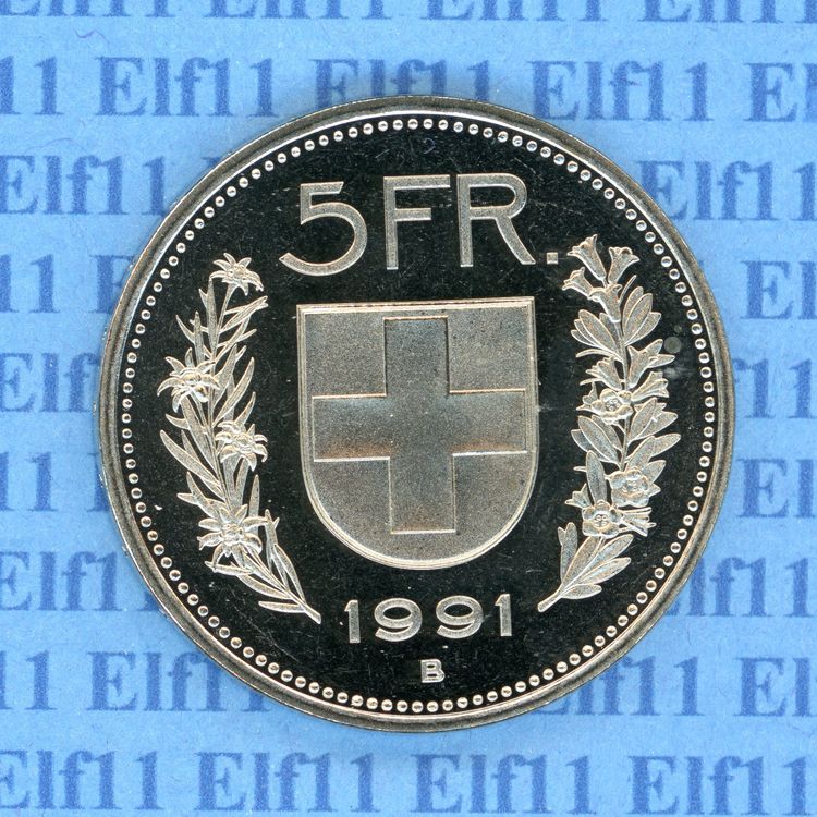 CHF___5.00 1991 stgl * nigelnagelneu! 5 Franken (Neu (gemäss Beschreibung)) in Widnau für CHF ...