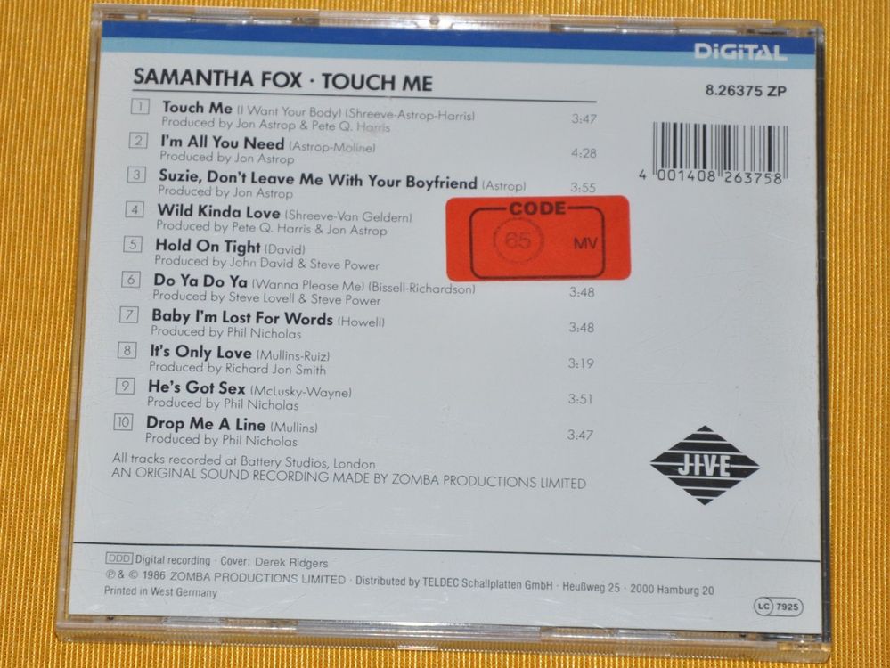 CD Samantha Fox Touch me | Kaufen auf Ricardo