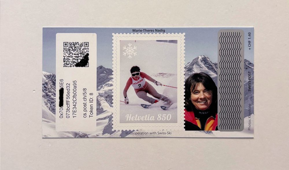 Swiss Crypto Stamp 5.0 ID 8 Marie-Theres Nadig, Basic Ed. (Neu (gemäss ...
