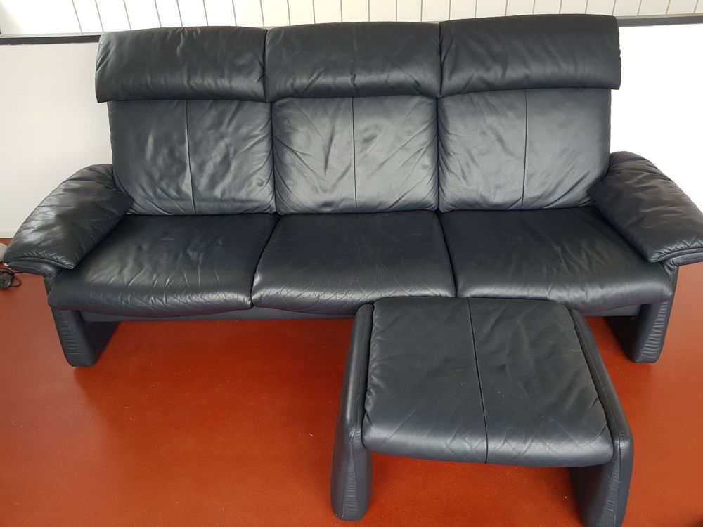 Erpo Ledersofa 3er und 2er mit Hocker (Gebraucht) in Gipf-Oberfrick für CHF 3 – mit Lieferung ...