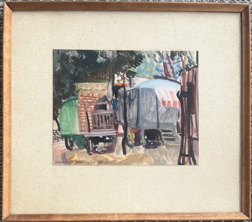 Max Brunner (1910-?) Zirkus Wagen Ansicht Gouache Gemälde | Acheter sur ...