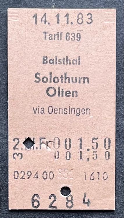Balsthal Solothurn Olten via Oensingen/ 1983 | Kaufen auf Ricardo