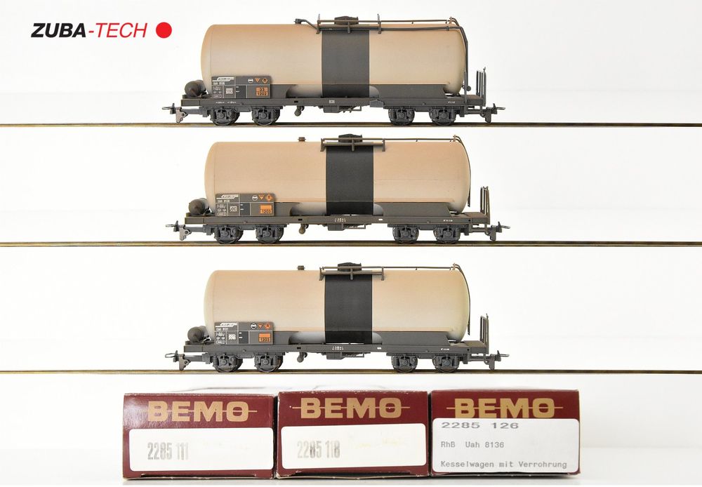 Bemo 3x Kesselwagen der RhB H0m GS mit OVP | Kaufen auf Ricardo