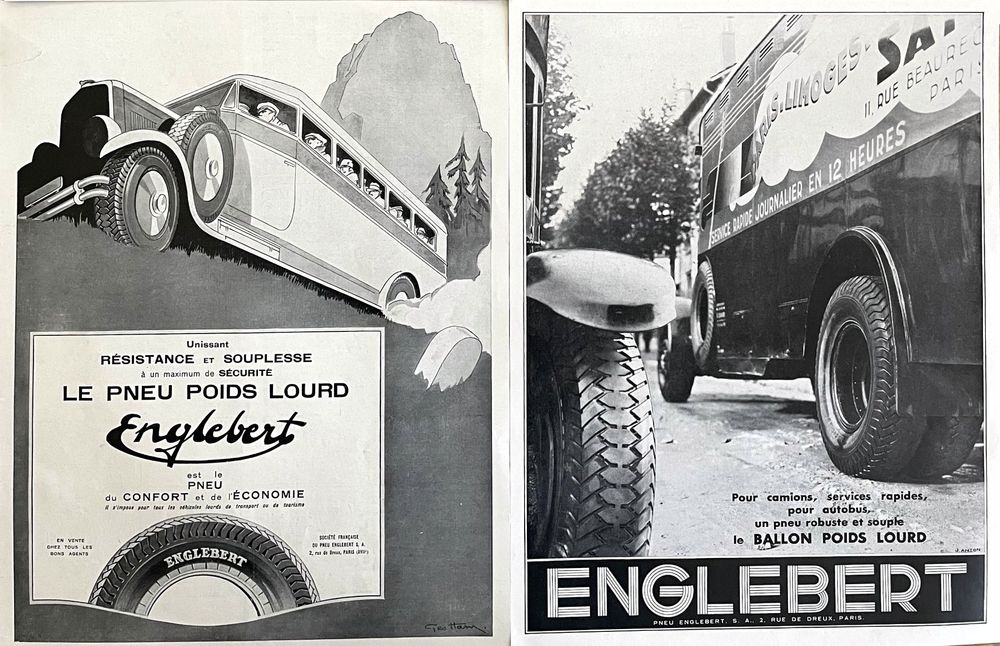 Englebert Reifen/Pneus - 4 Alte Werbungen/Publicités 1930/33 (Gebraucht ...
