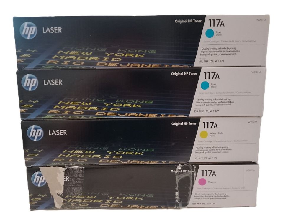 HP 117A Toner-Set ( W2071A W2072A W2073A ) ORIGINAL (Neu und ...