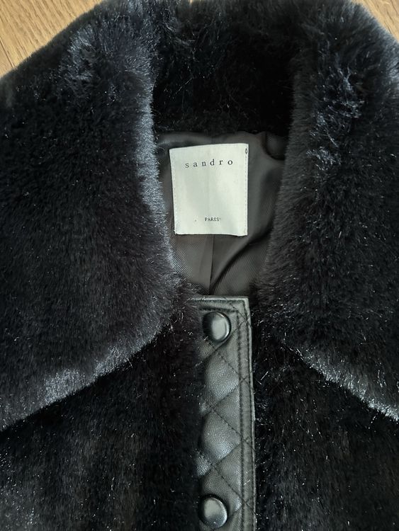 Superbe blouson fausse fourrure et cuir Sandro (D'occasion) à Lully VD ...