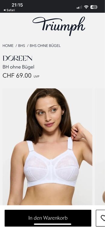 Triumph BH ohne Bügel Doreen Grösse 95C (Neu und originalverpackt) in für CHF 10 – mit Lieferung ...