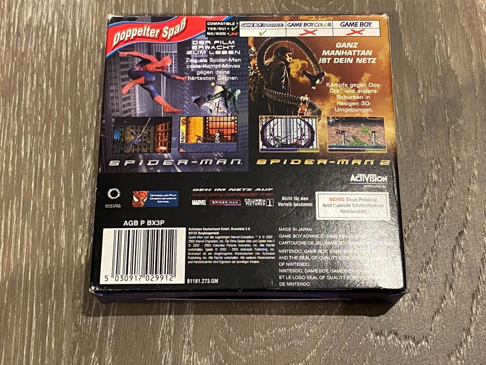 Spider-Man 1 & Spider-Man 2 - Game Boy Advance GBA (Gebraucht) in ...