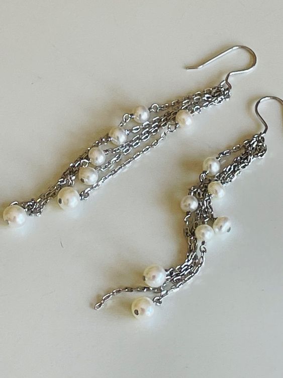 Ohrringe aus Sterling Silber 925 mit weissen Zuchtperlen (Neu und originalverpackt) in Seon für ...