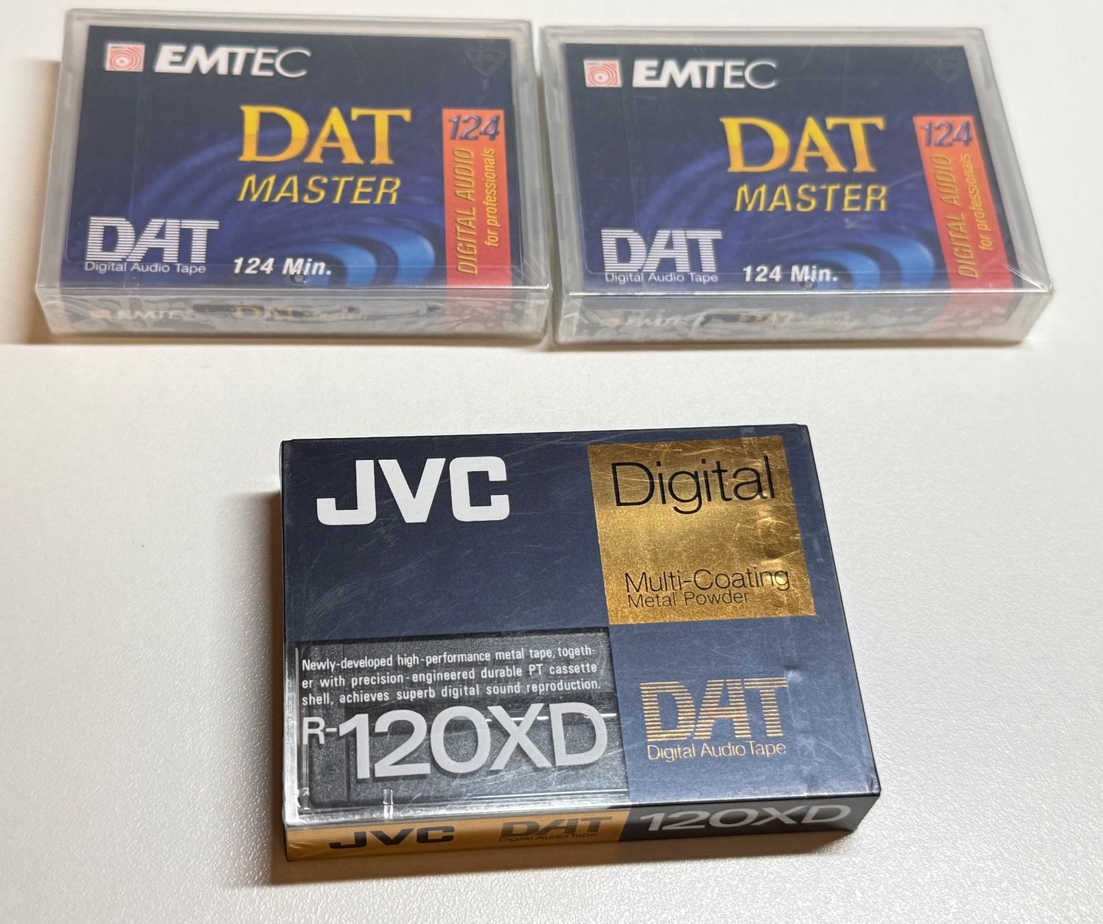 3 Cassettes DAT vierges JVC + EMTEC (Neuf avec emballage d'origine) à ...