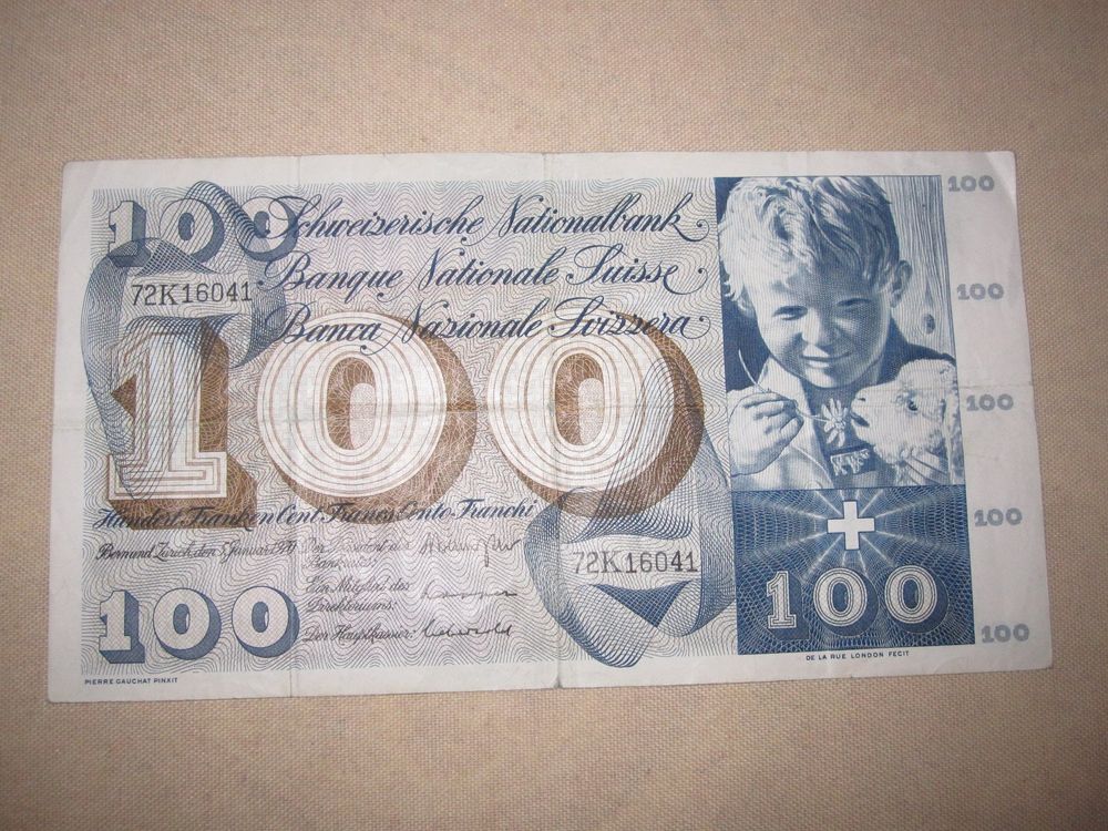 billet de CHF 100.- - utilisé | Kaufen auf Ricardo