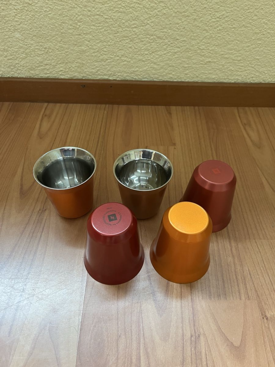 5× Nespresso Pixie Espresso Cups aus Aluminium (Original) (Gebraucht ...