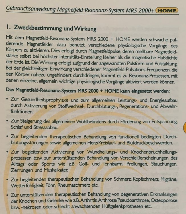 Vita-Life Magnetfeld-Resonanz-System MRS 2000+ Home (Gebraucht) in Wetzikon ZH für CHF 379 – mit ...