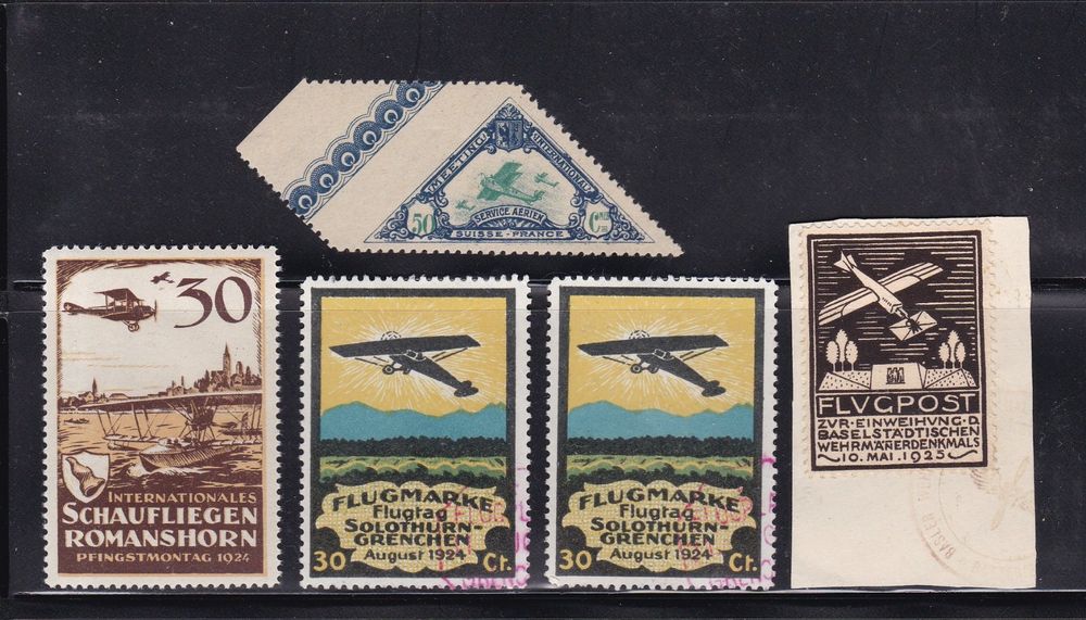 CH Briefmarken Lot 5 x Flugpost-Vignetten | Kaufen auf Ricardo