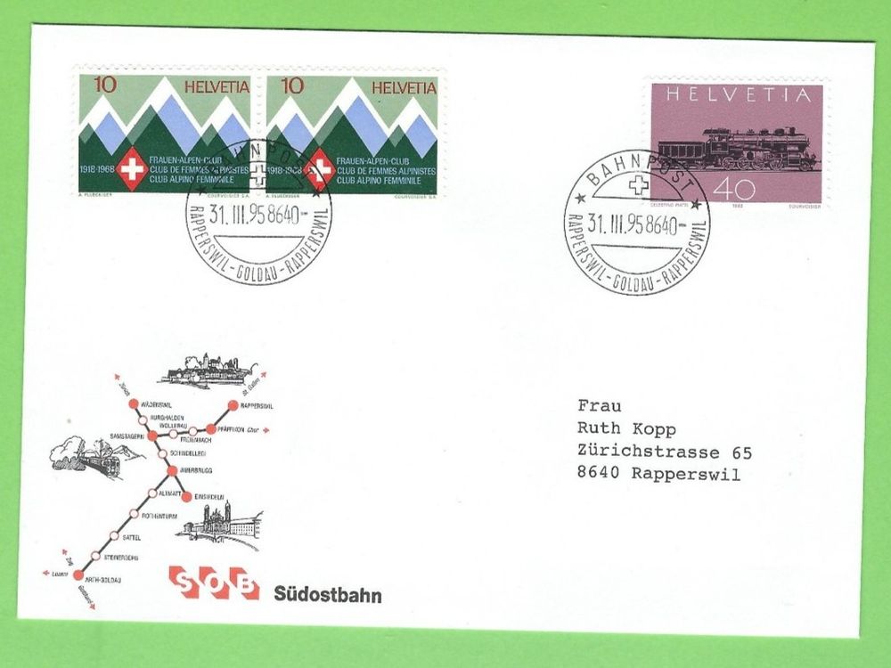 Bahnpost Rapperswil-Goldau-Rapperswil, Südostbahn (Gebraucht) in Zürich für CHF 1.5 – mit ...