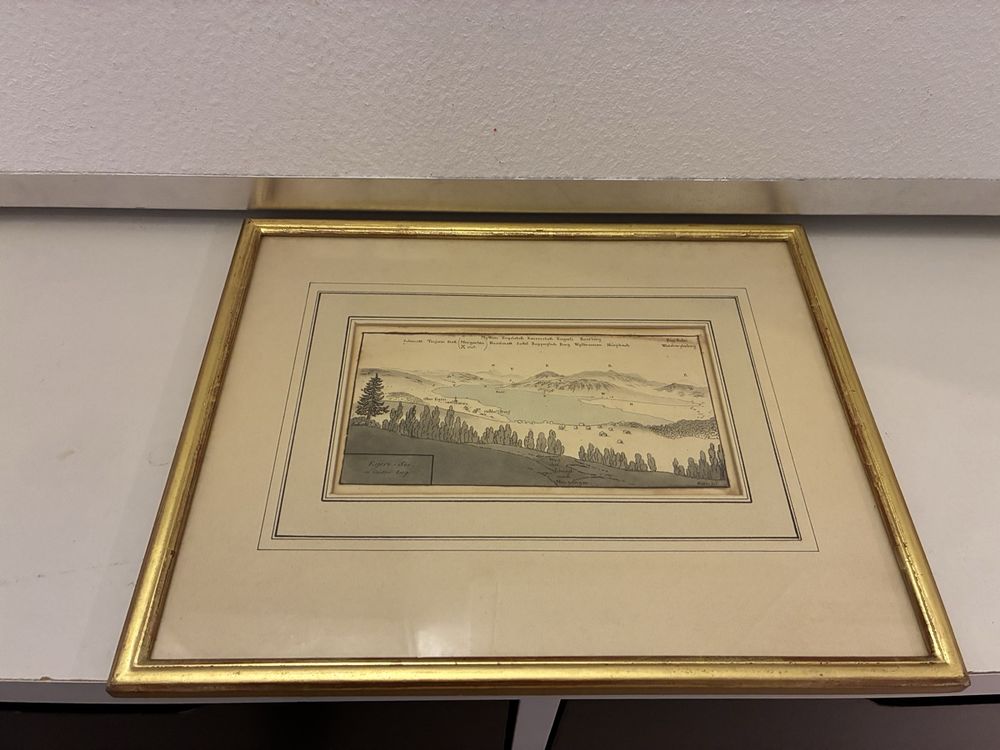 Aegerisee Stich von Keller, um 1830, gerahmt, Meyer Bd.2 (Gebraucht) in ...
