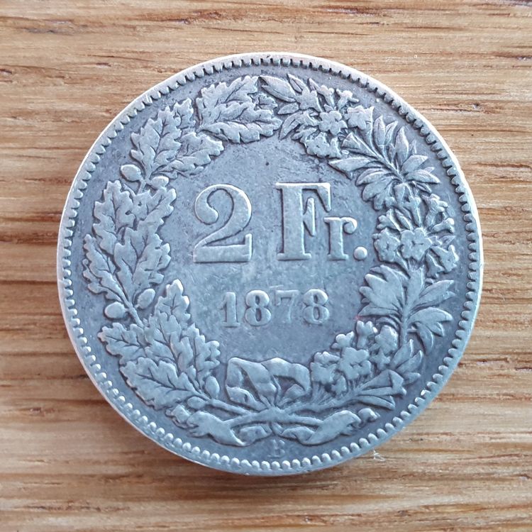 Silber 2Fr. Münze 1878 (Gebraucht) in Gontenschwil für CHF 5 – mit Lieferung auf Ricardo kaufen