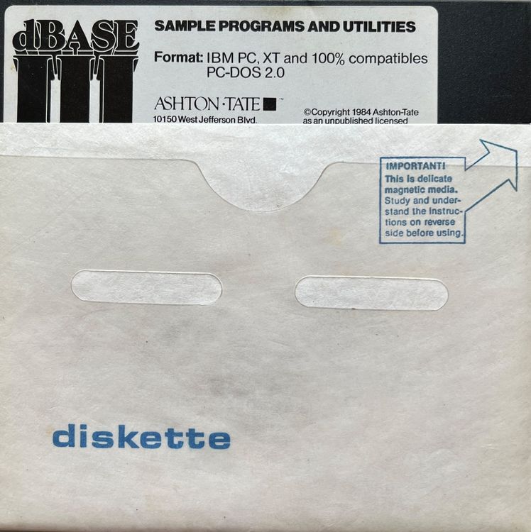 Ashton Tate dBase III v1.0 for MS-DOS | Kaufen auf Ricardo