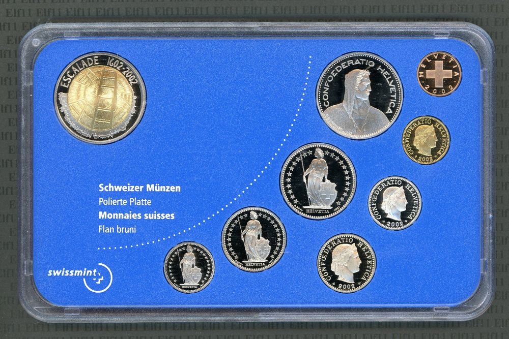 CHF-Münzsatz 2002 PP Jahrgangssatz (Neu und originalverpackt) in Widnau für CHF 68 – mit ...