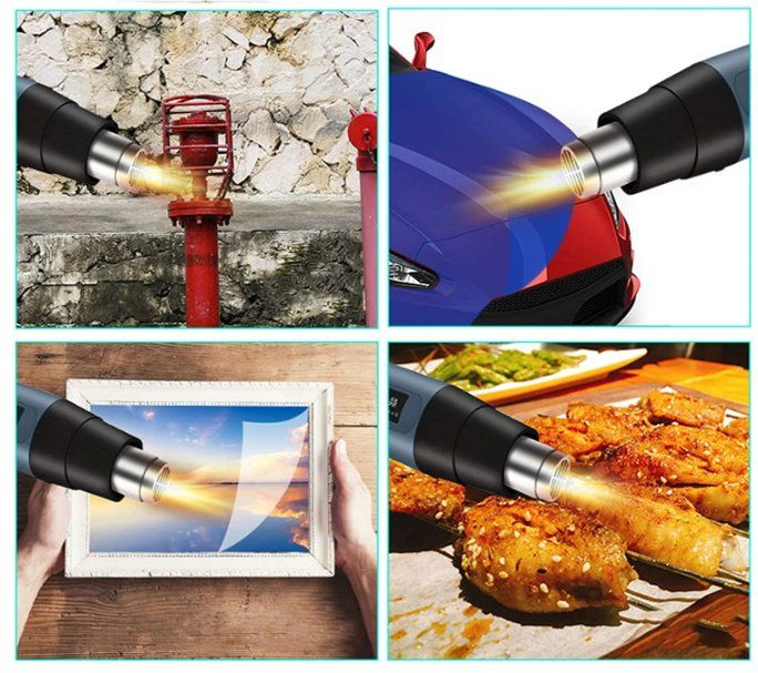 Gute Heissluftpistole mit 4 Aufsätze, 2000W und LCD Display | Kaufen auf Ricardo