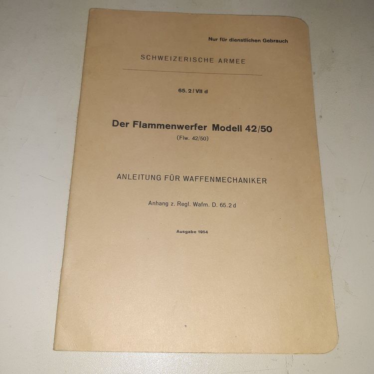 Schweizer Armee Der Flammenwerfer Modell 42/50 65.2/VII d (Gebraucht ...