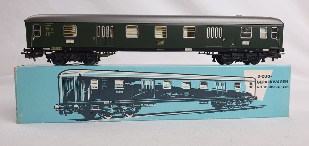Märklin 4044 DB Gepäckwagen mit Schlusslicht Tinplate OVP (Gebraucht ...