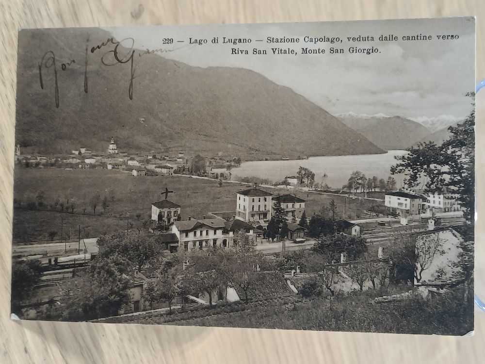 Alte PK / Saluti da Stazione Capolago Gelaufen Bahnpost 1916 (Gebraucht ...