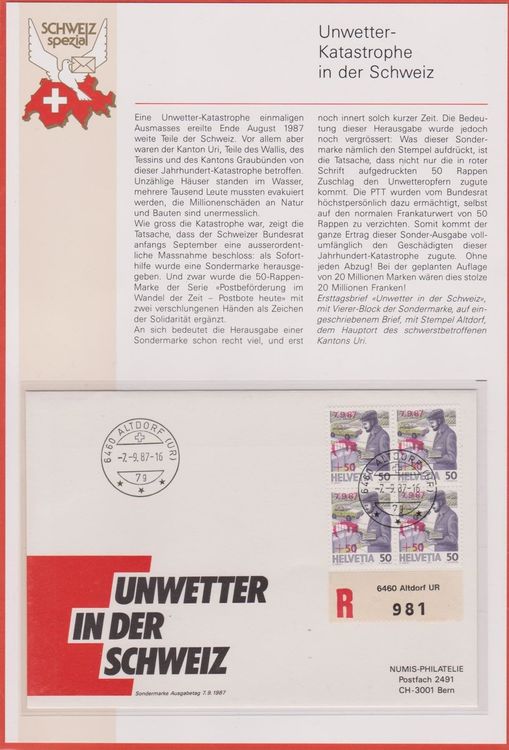 Unwetter in der Schweiz Altdorf 7.9.87 (Antik) in Oberriet SG für CHF 2.5 – mit Lieferung auf ...