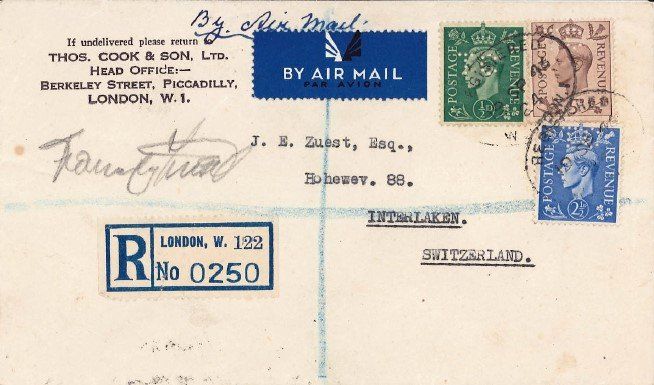 Brief von London nach Interlaken Perfin und Firmen-Logo (Gebraucht) in ...