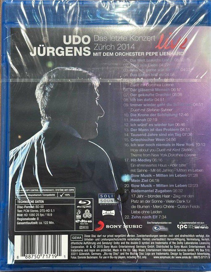 Udo Jürgens - Das letzte Konzert Zürich 2014 - Blu-ray Disk (Neu und ...