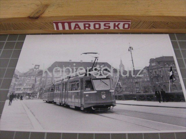 Echtfoto: Tram Basel, ca 1970, Basler Strassenbahn BStB BVB, (Gebraucht) in Malters für CHF 9 ...