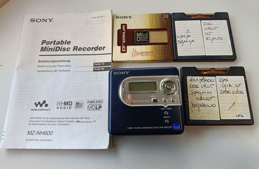 Sony MD Walkman MZ-NH600 + Anleitung+ Discs für Bastler (Defekt) in Basel für CHF 72 – mit ...