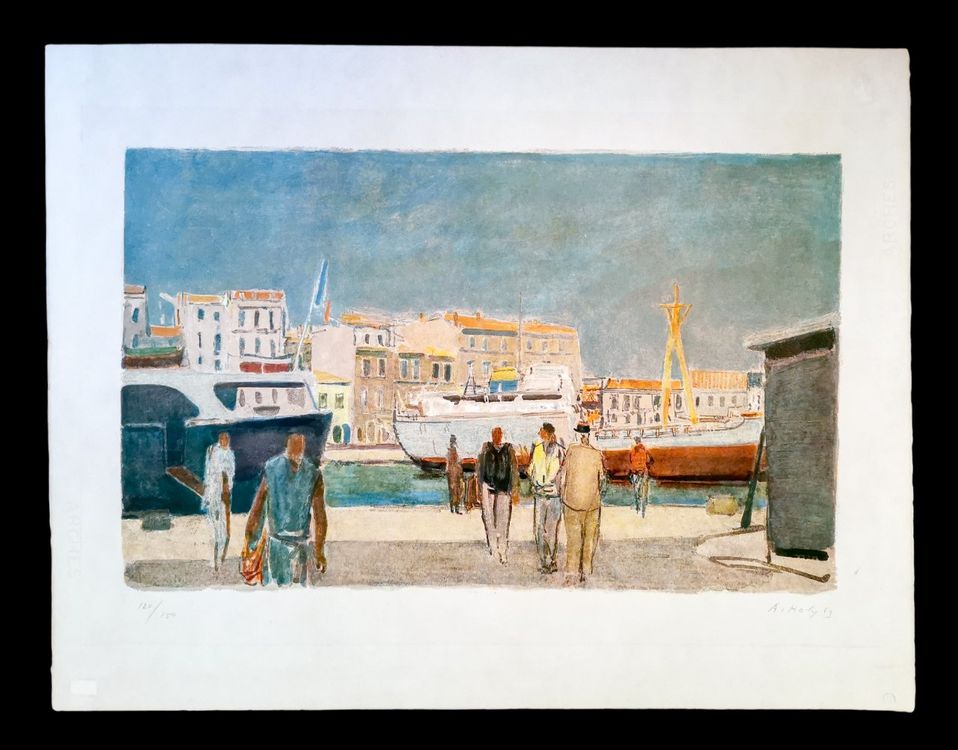 Adrien Holy 63 Port de Sète litho 120/150 env. 60 x 50 cm (Gebraucht ...